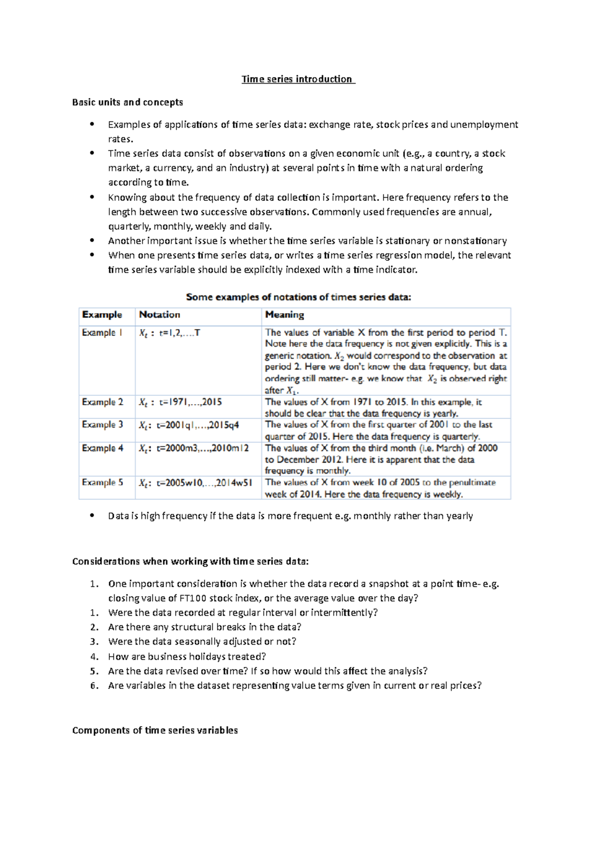1. Time series introduction - Time series introduction Basic units and ...