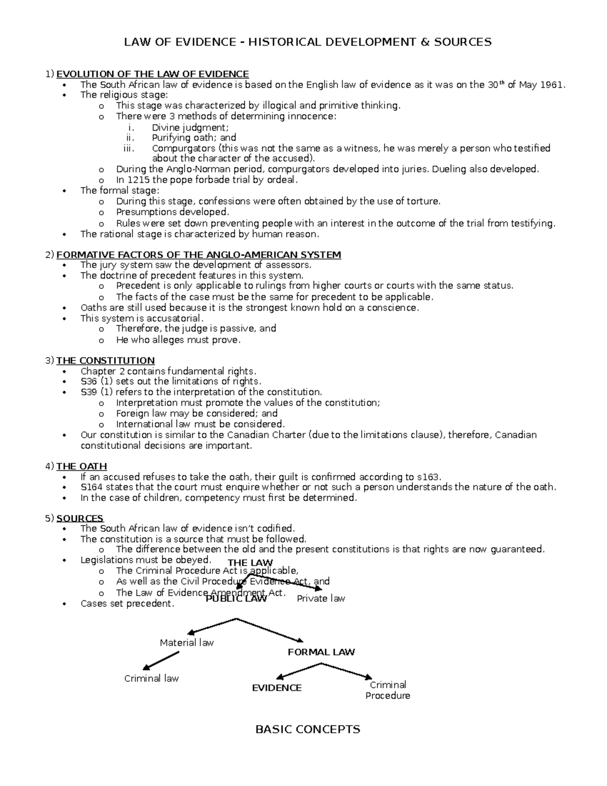 Study Guide Summaries - THE LAW Material law PUBLIC LAW Private law ...