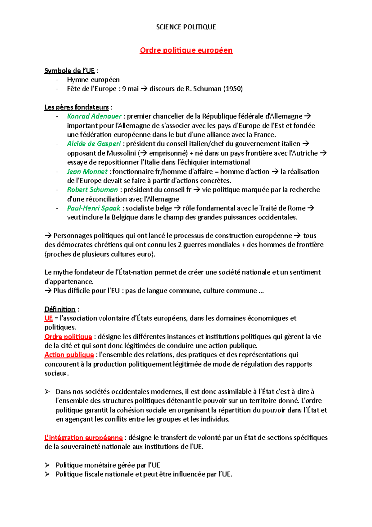 Science po - Ordre politique européen - SCIENCE POLITIQUE Ordre ...