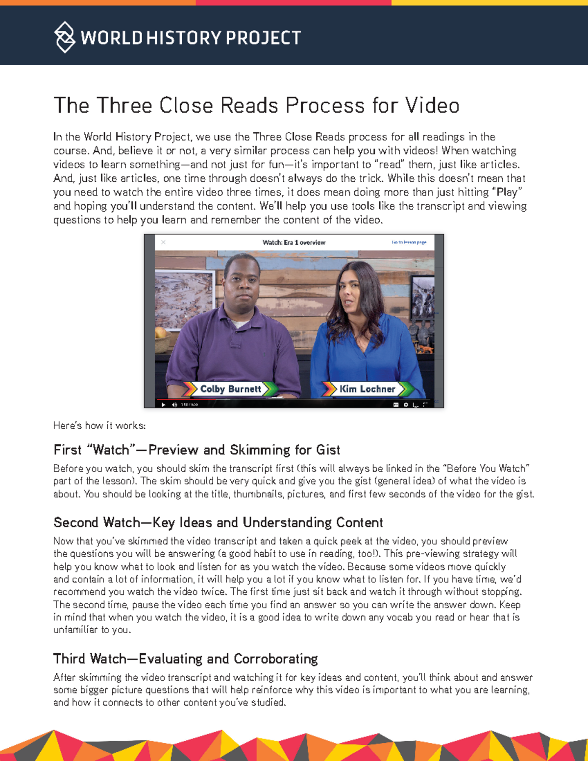 WHP Introduction to Three Close Reads for Video - The Three Close Reads ...