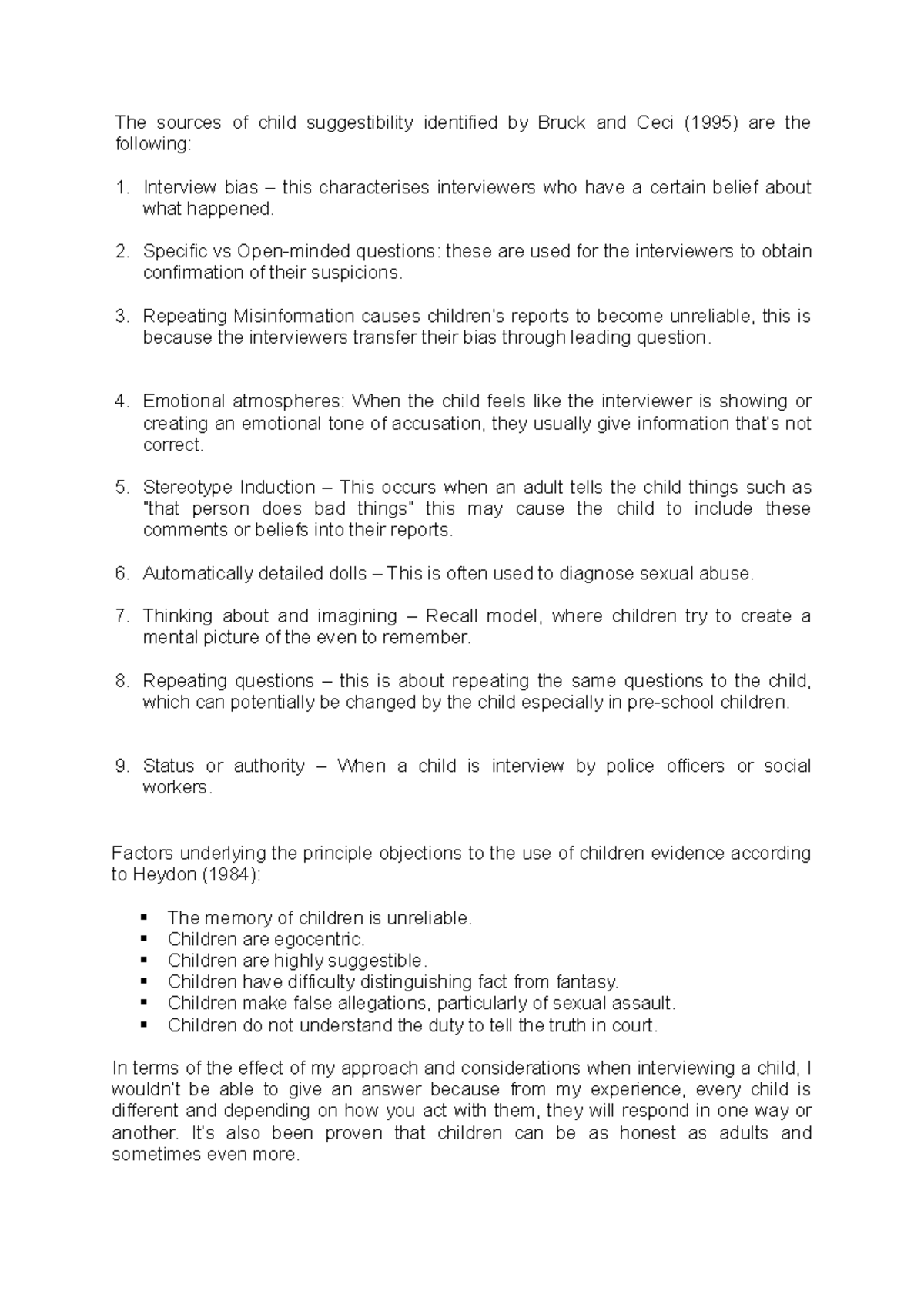 Module 7 - FS - Forensic Psychology coursework - The sources of child ...