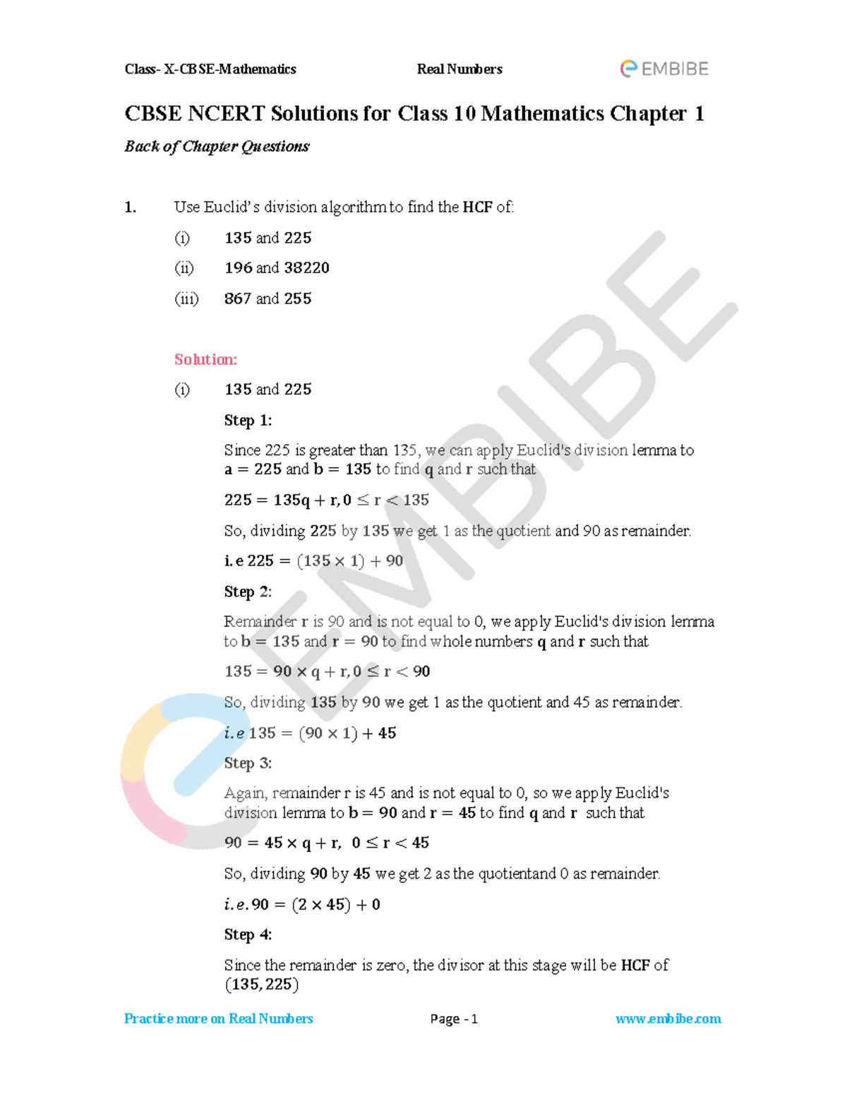 Chapter-1 Real-Numbers - CBSE NCERT Solutions for Class 10 Mathematics ...