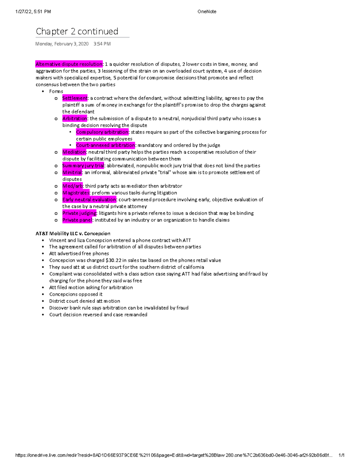 Chapter 2 pt 3 - 1/27/22, 5:51 PM OneNote - Studocu