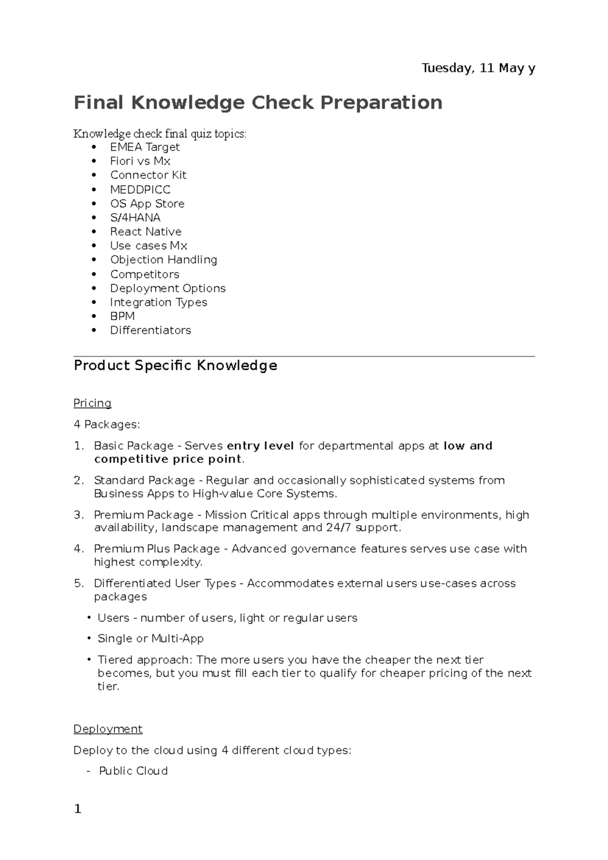 Final Knowledge Check Full Notes Final Knowledge Check Preparation