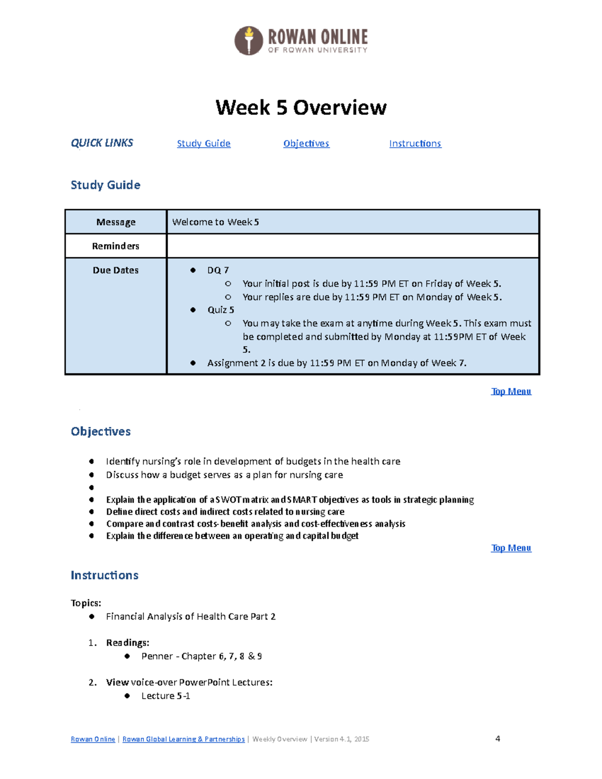 Week 5 - study guide review notes - Week 5 Overview QUICK LINKS Study ...