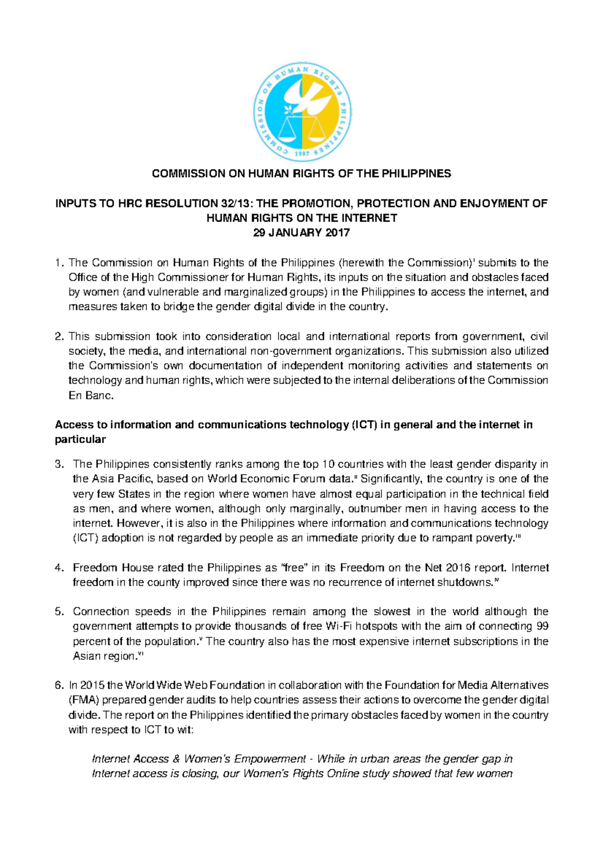 CHR Philippines - I dunno - COMMISSION ON HUMAN RIGHTS OF THE ...