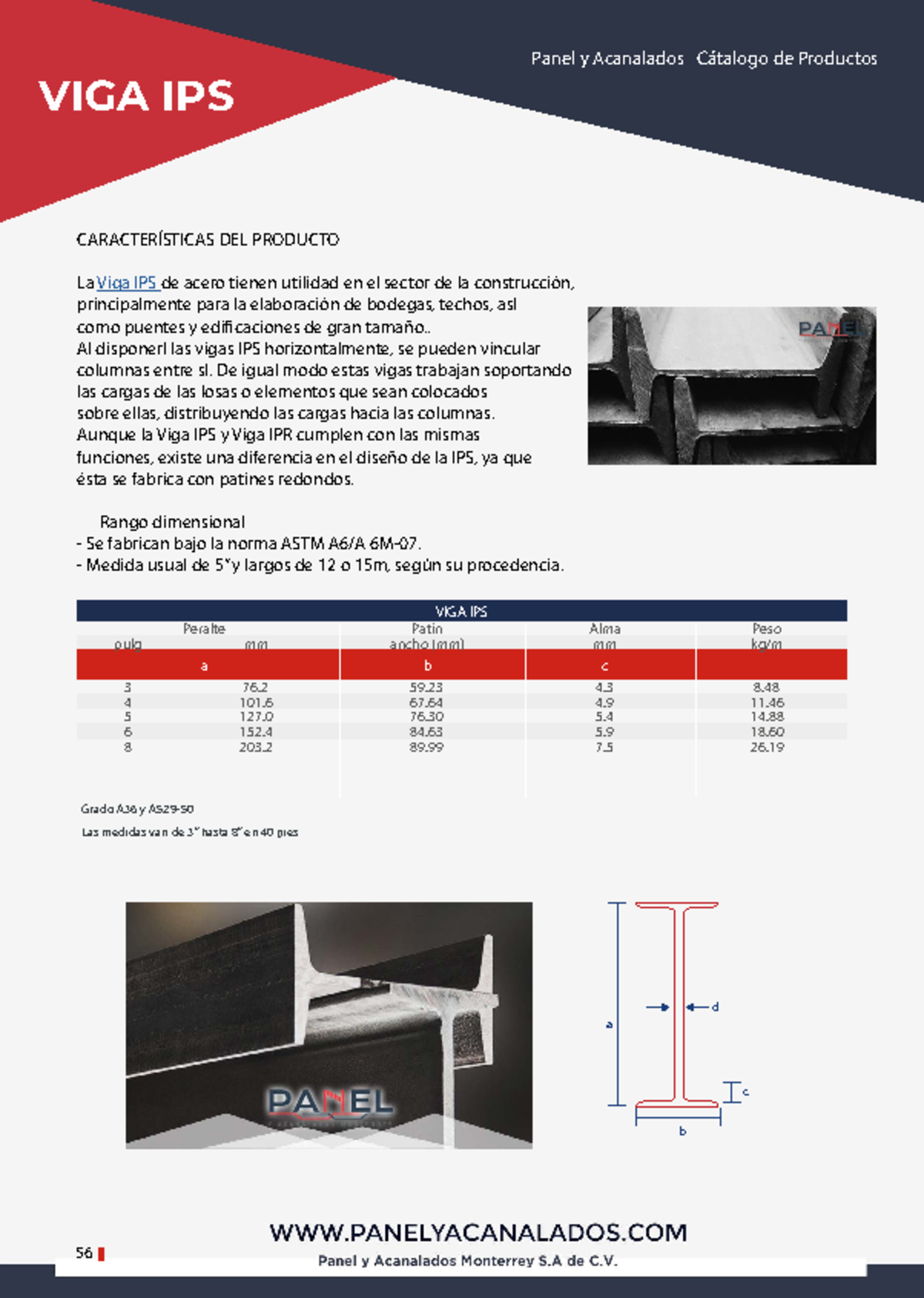 Viga IPS Panel y Acanalados - Panel y Acanalados Cátalogo de Productos 56 VIGA IPS ...