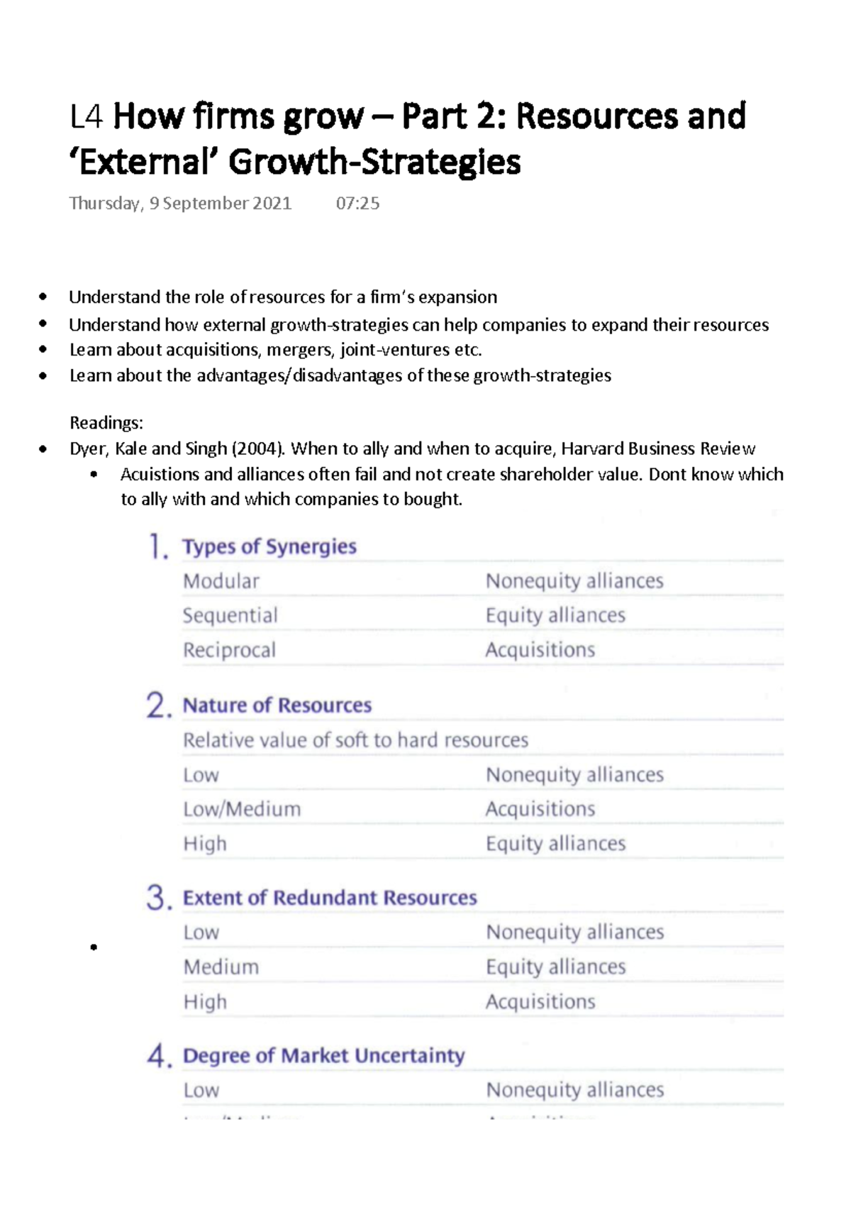 L4 How firms grow – Part 2 Resources and ‘External’ Growth-Strategies ...