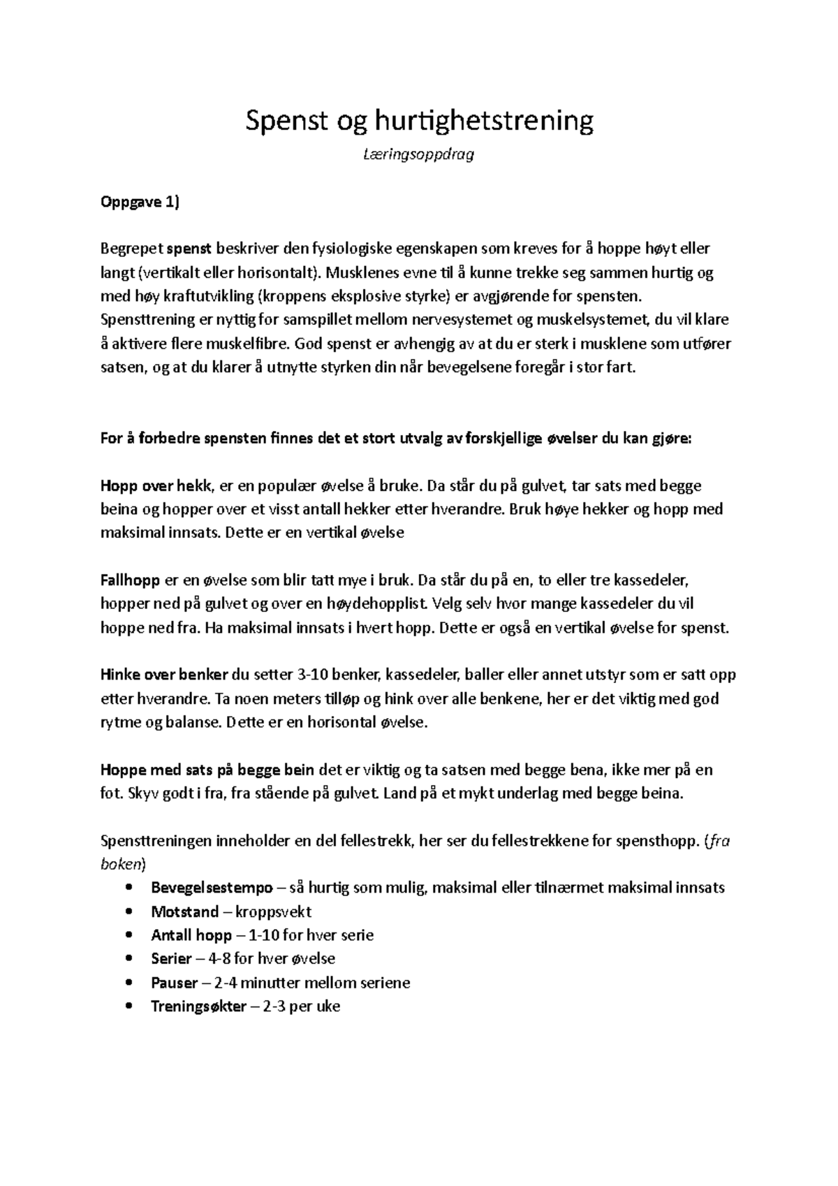 Spenst og hurtighetstrening - Spenst og hurtighetstrening ...