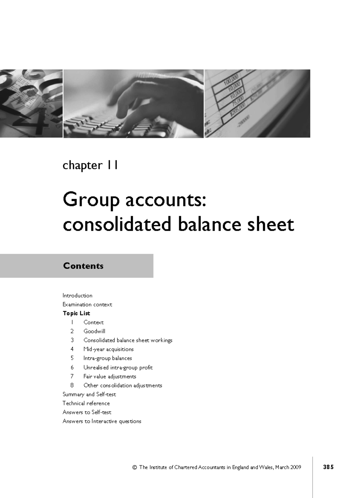 Group Accounts Chapter 11 - Contents Introduction Examination context ...
