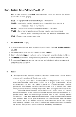 Personal Finance - Activity 1 for Modular Class Set A-C School Year ...