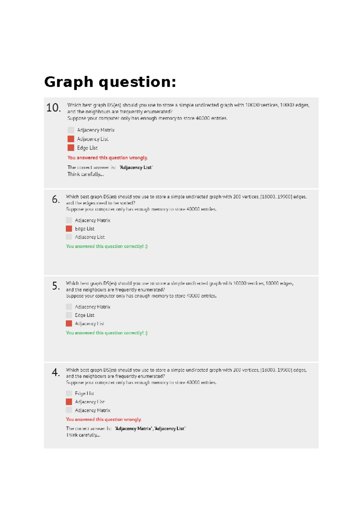 Graph question - CS2040 - Studocu