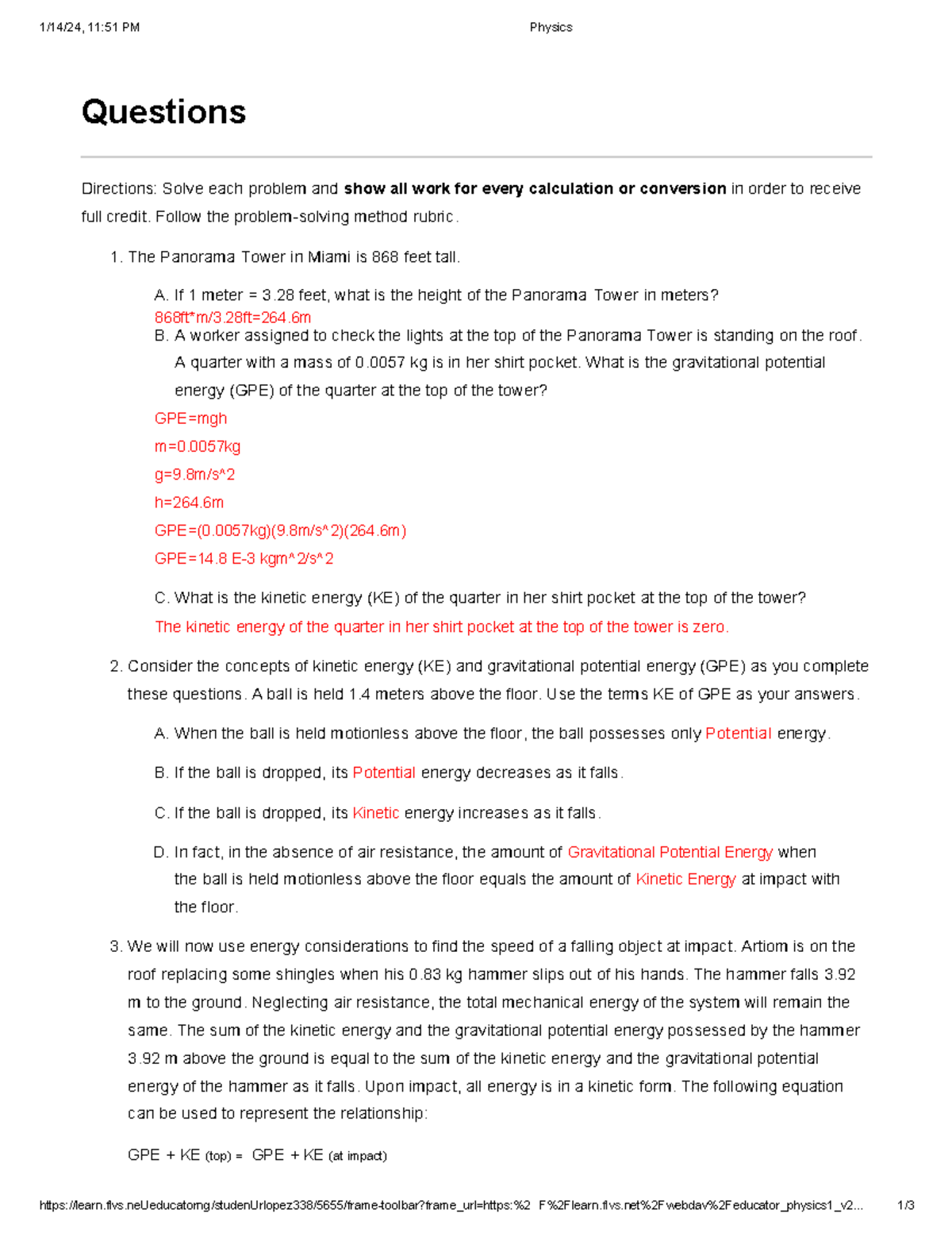 Forms of energy - 1 /14/24, 11:51 PM Physics - Studocu