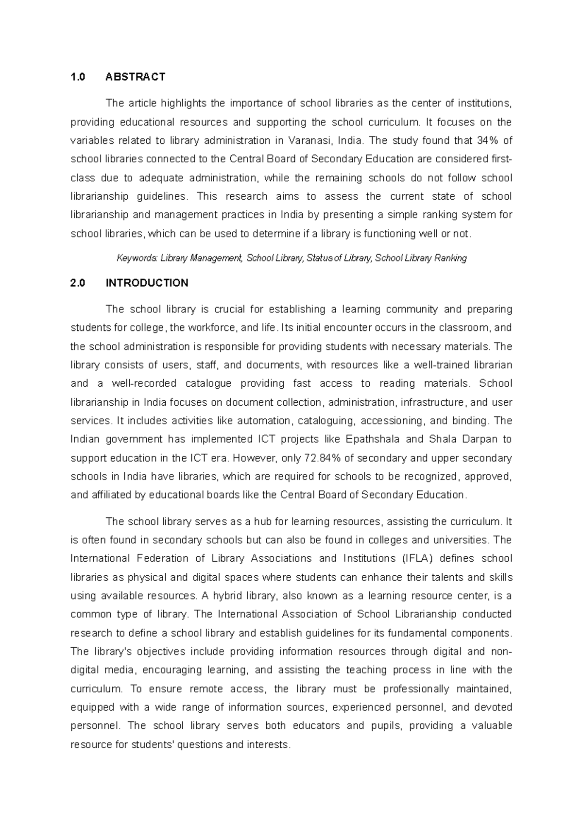 Test2 - baca ja - 1 ABSTRACT The article highlights the importance of ...