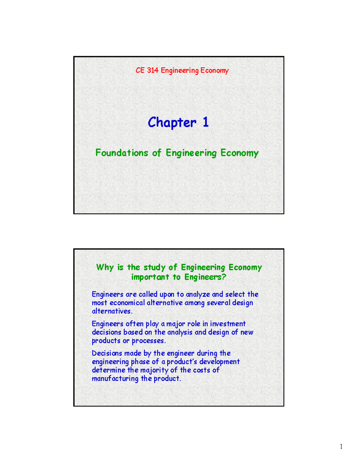 engineering economy analysis procedure - Chapter 1 Foundations of ...
