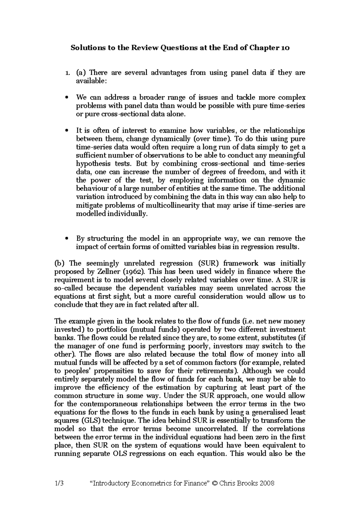 Chapter 10 solutions - Solutions to the Review Questions at the End of ...