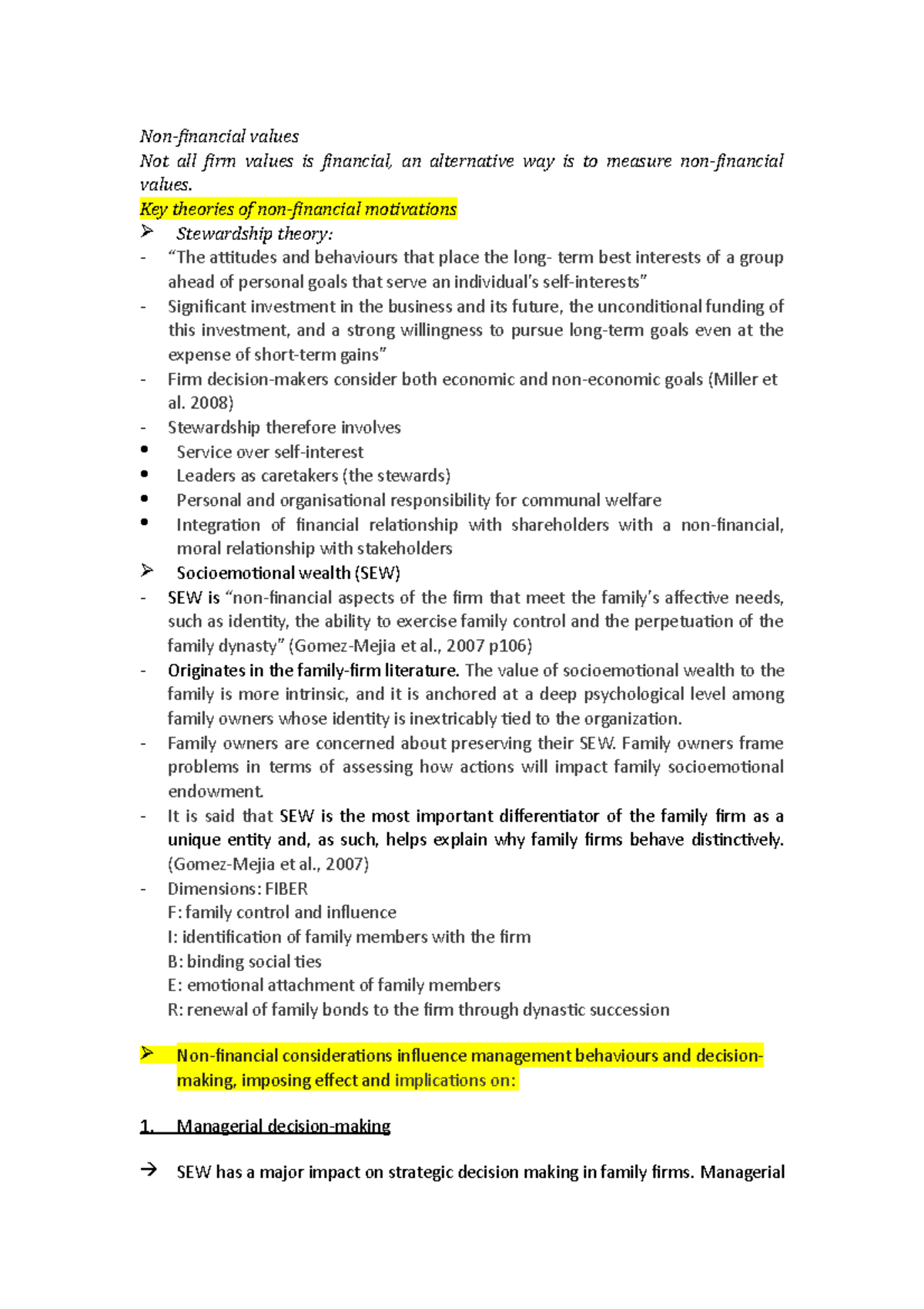 Non-financial values - Key theories of non-financial motivations ...