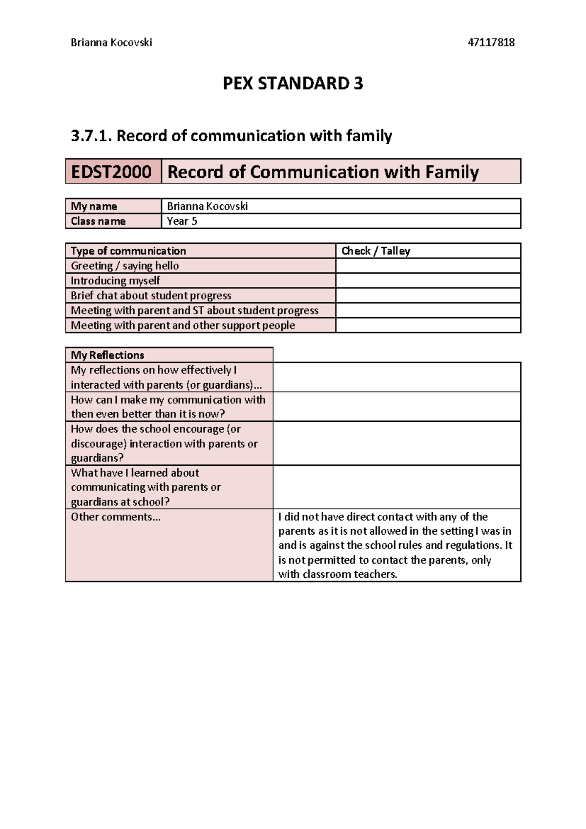 PEx Standard 3 - information - Brianna Kocovski 47117818 PEX STANDARD 3 ...