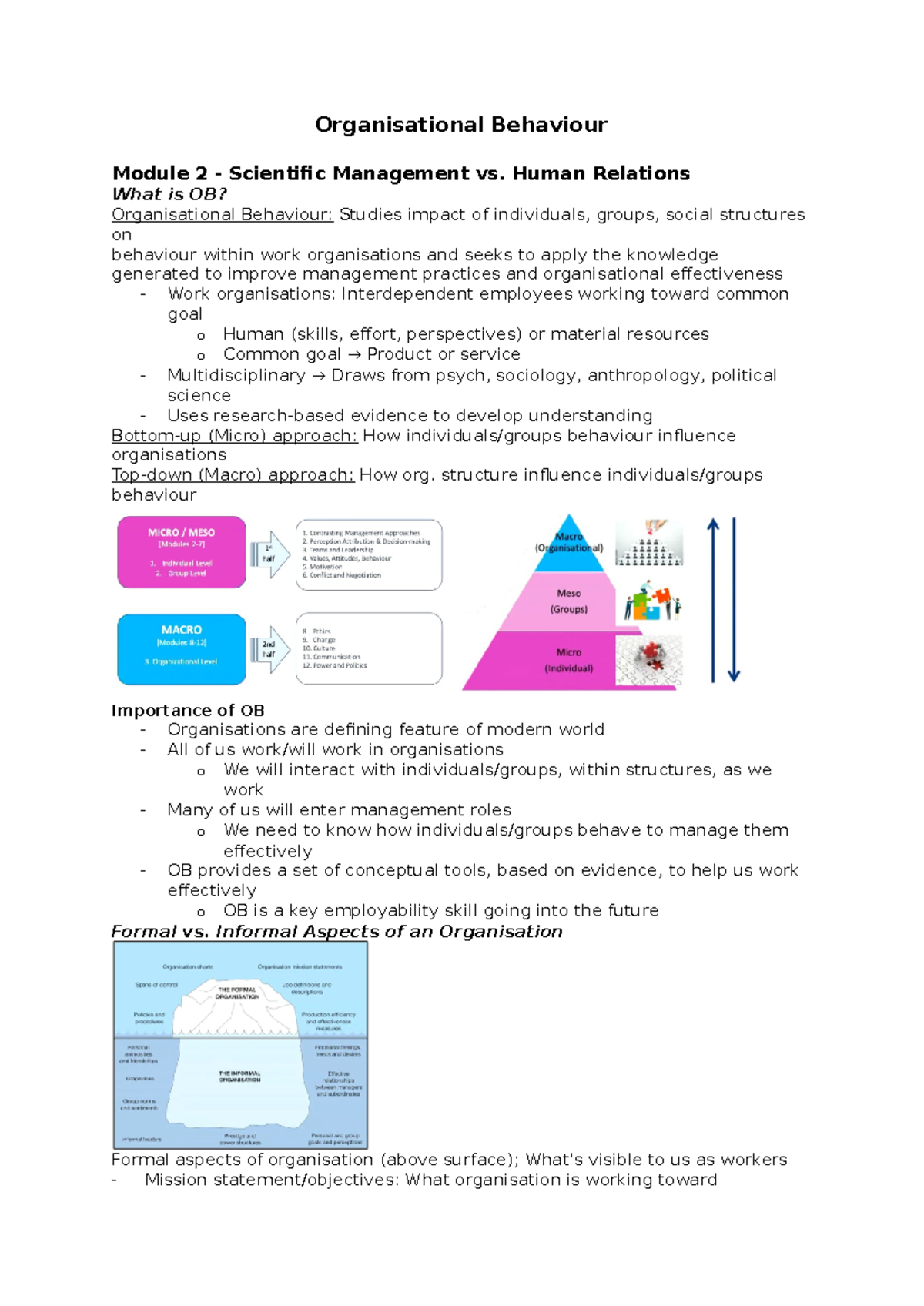 Organisational Behaviour - Organisational Behaviour Module 2 ...