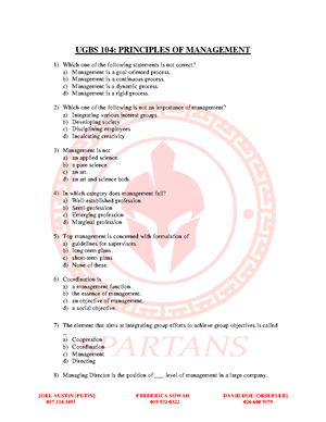 Principle of management, question bank with essay questions and answers ...