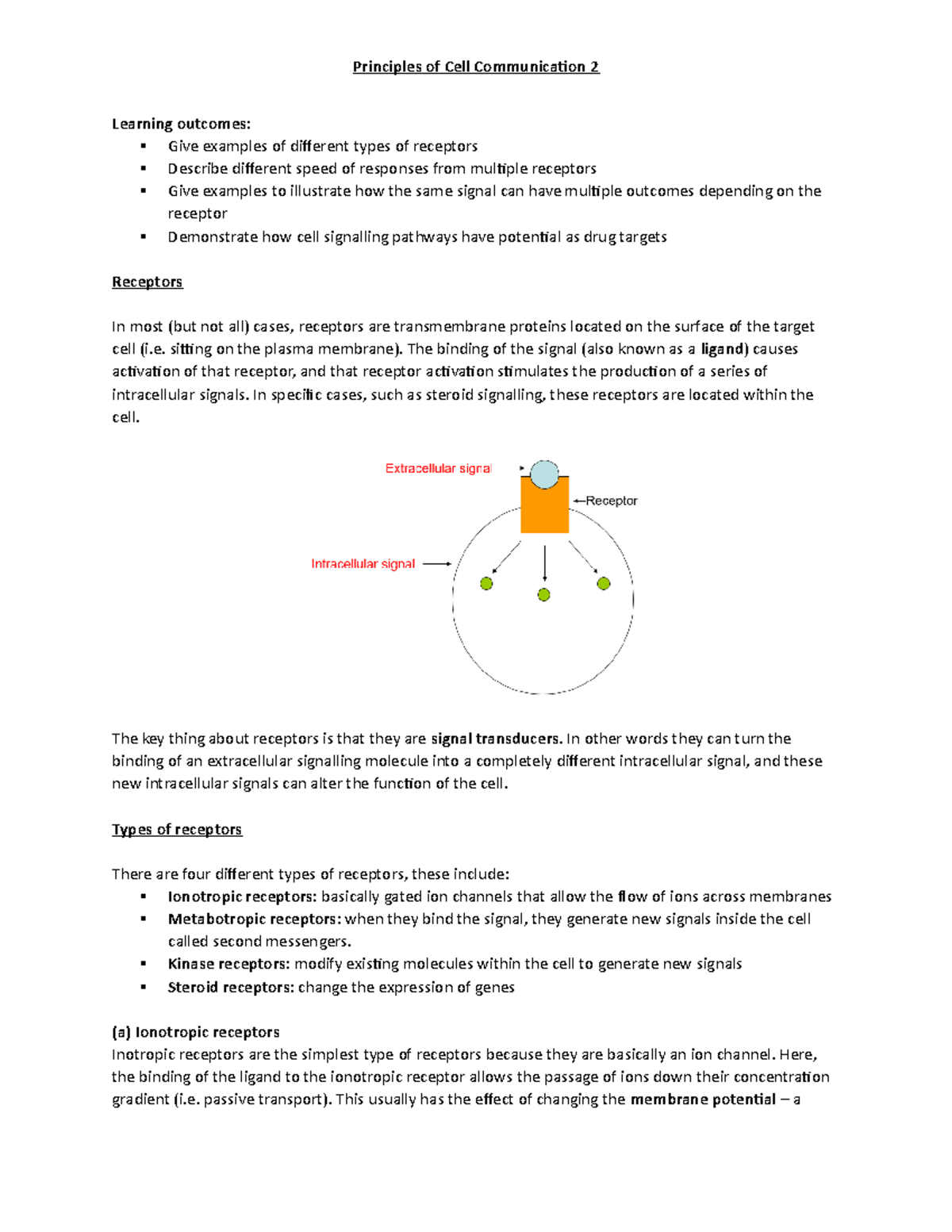 L2 Cell Communication 2 Notes - Principles of Cell Communication 2 ...