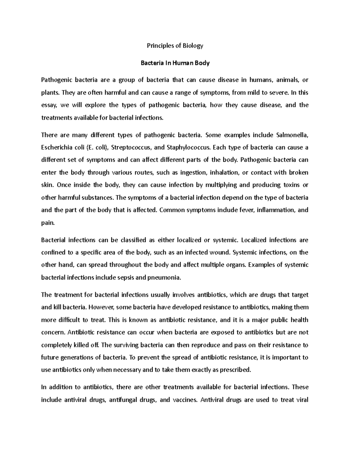 Principles of Biology - Bacteria In Human Body - Principles of Biology ...