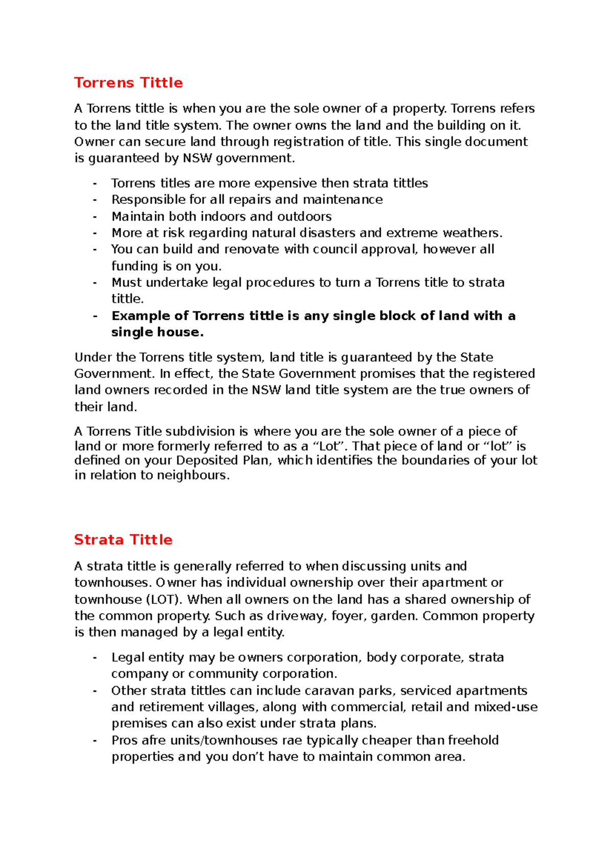 Property Tittles - Titles - Torrens Tittle A Torrens tittle is when you ...