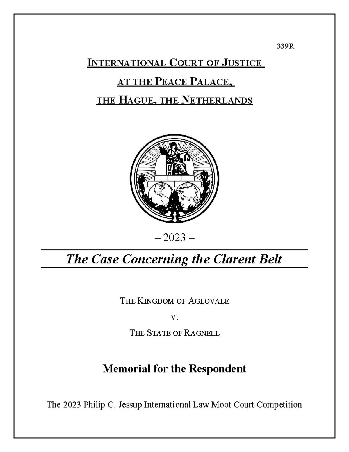 Contract Law Practice cases - 339R INTERNATIONAL COURT OF JUSTICE AT ...
