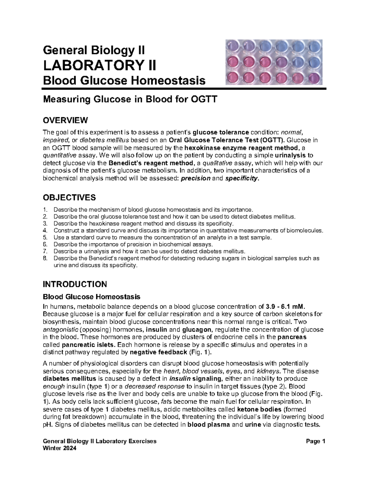 BZE W24-Lab 2-OGTT - lab - General Biology II Laboratory Exercises Page ...