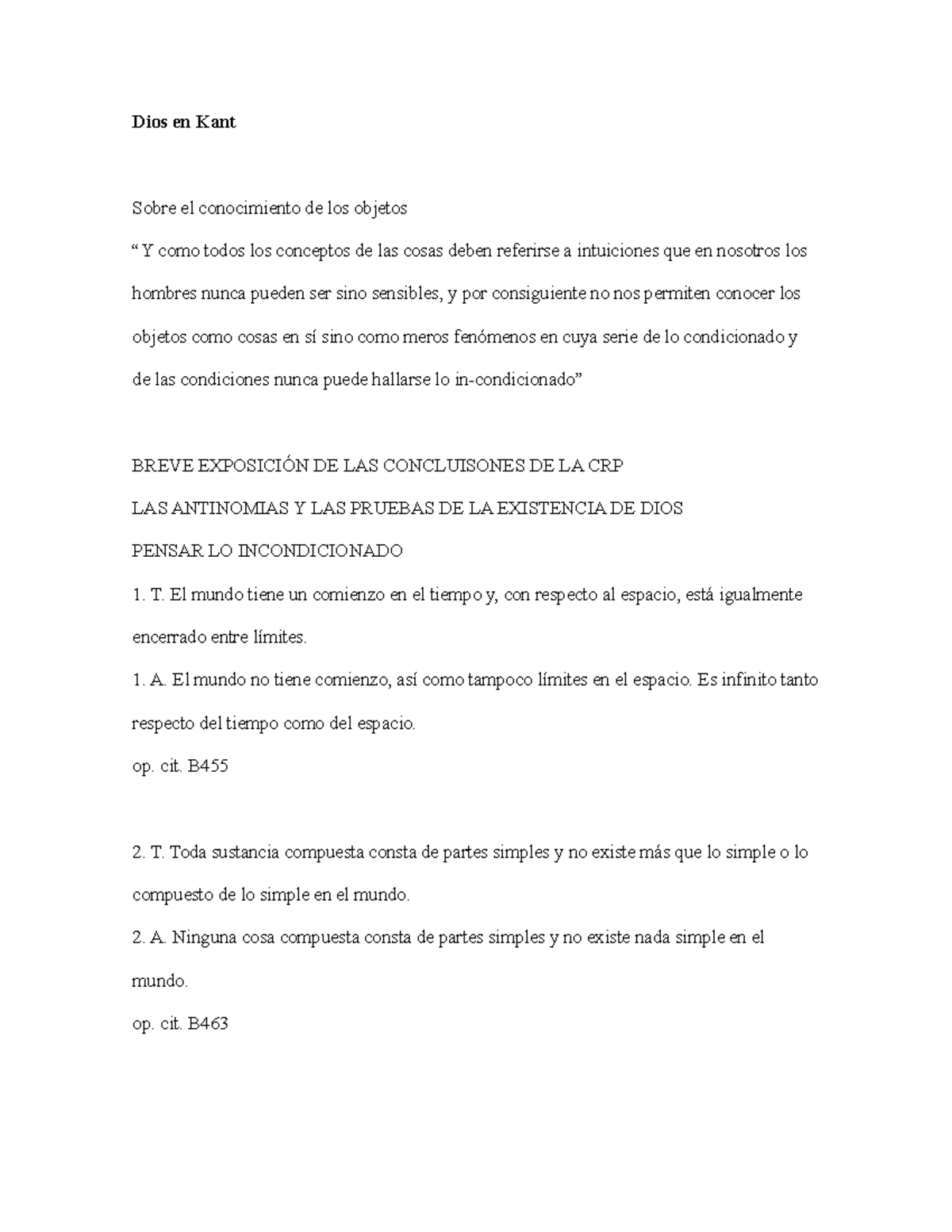 Dios en Kant - investigación - Dios en Kant Sobre el conocimiento de ...