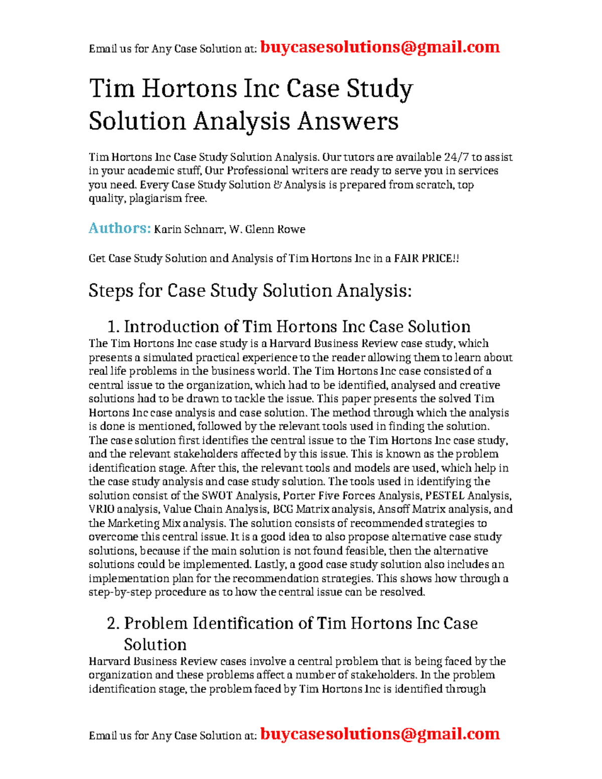 Tim Hortons Inc Case Study Solution Analysis - Our tutors are available 24/7 to assist in your ...