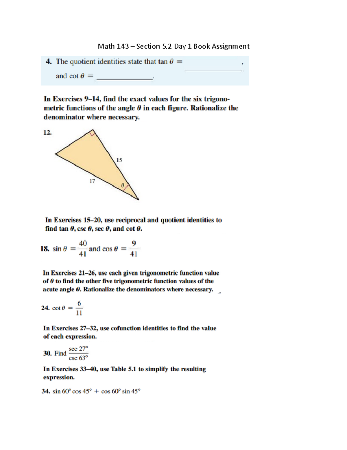 Section 5.2 Day 1 - Assignment - MATH 143 - Math 143 – Section 5 Day 1 ...