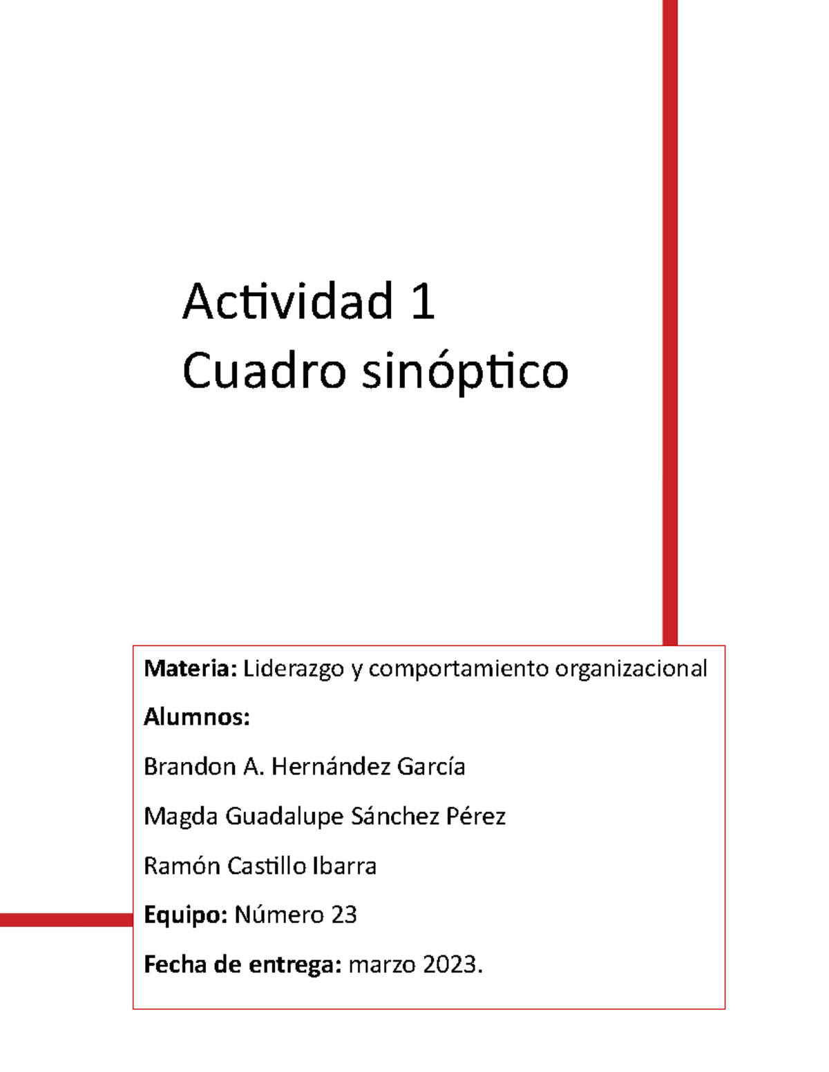 Act#1 E23 - en lineal - Materia: Liderazgo y comportamiento ...