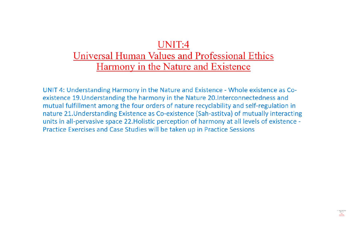 UHV unit 4 - Notes - UNIT:4 Universal Human Values and Professional ...