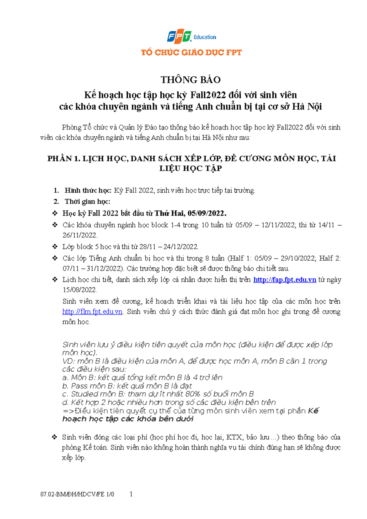 KHHT chuan-bi-vao-HK-Fall 2022 - THÔNG BÁO Kế hoạch học tập học kỳ ...