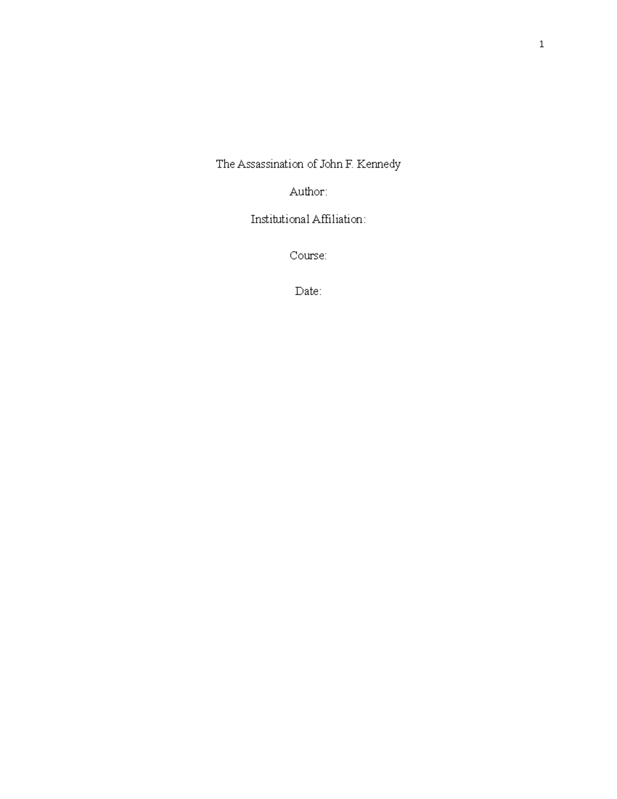 The Assassination of John F Kennedy - The Assassination of John F ...
