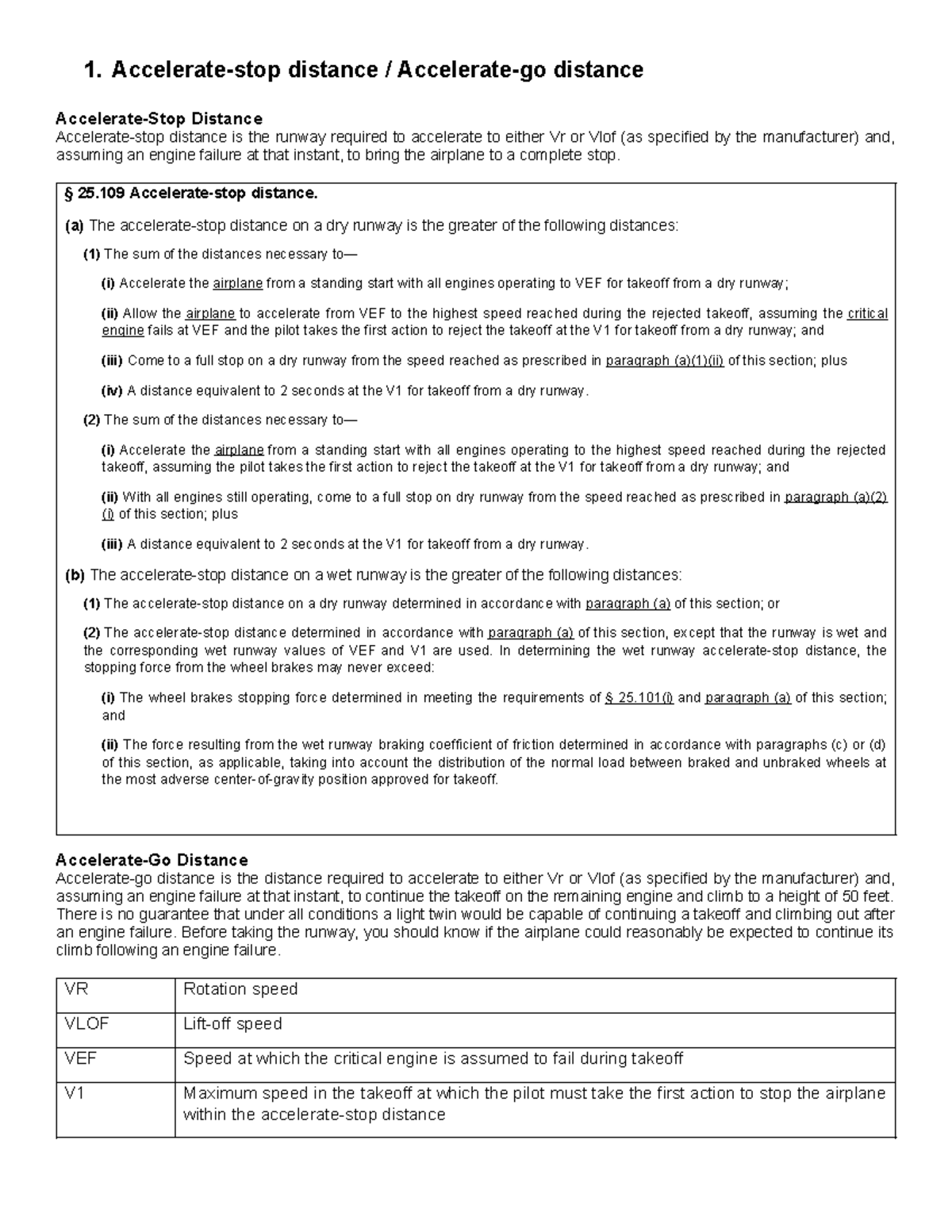 TASK B ATP - 1. Accelerate-stop distance / Accelerate-go distance ...
