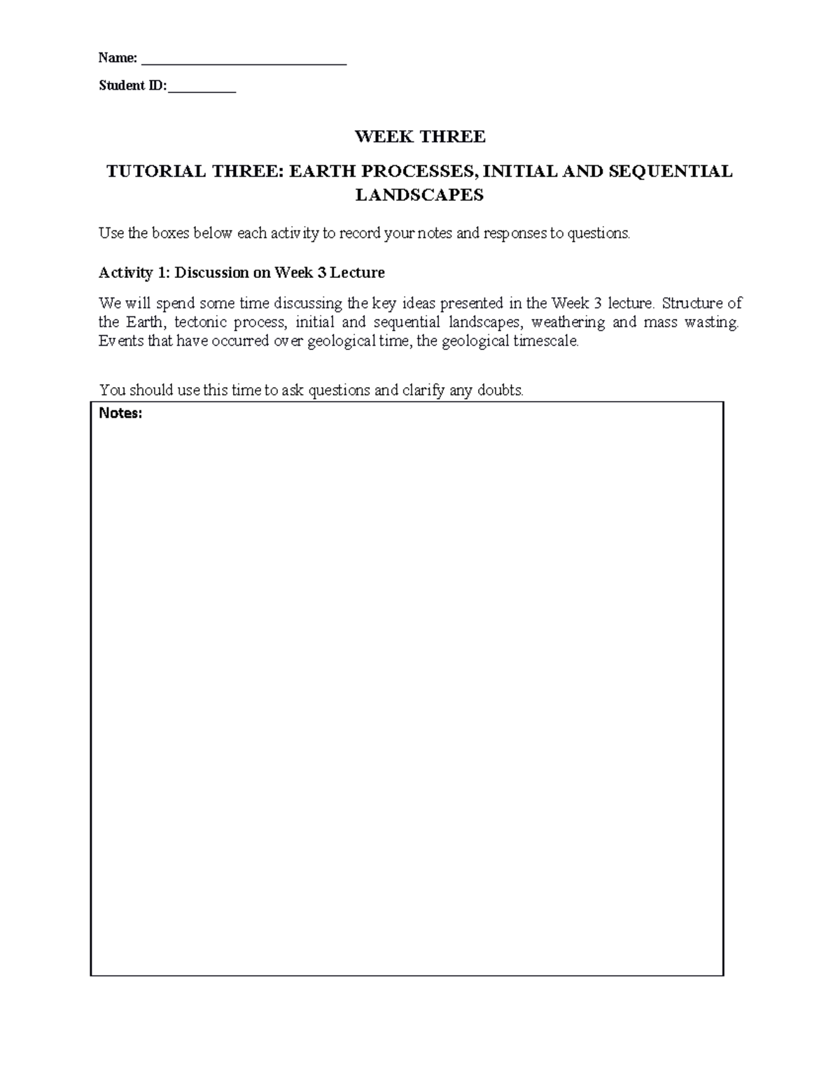 Envs10001 workbook w3 2023 - Student ID:__________ WEEK THREE TUTORIAL ...