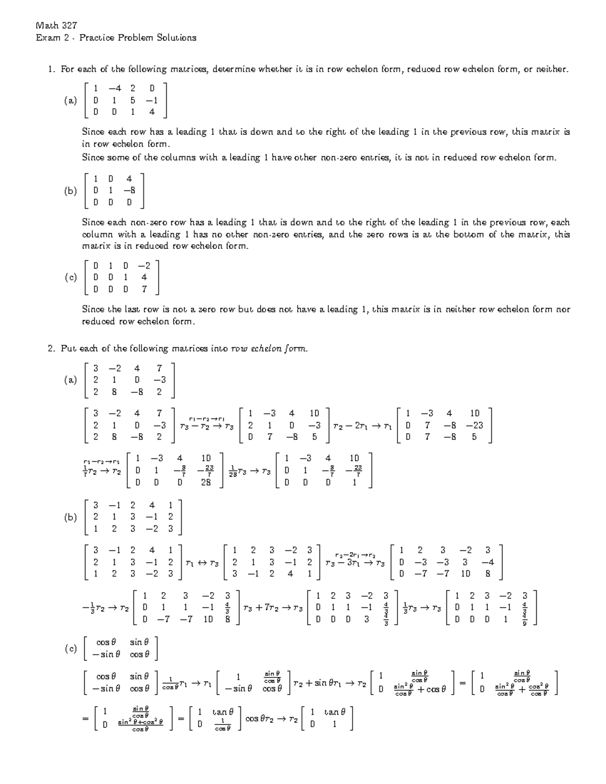 M327Exam2Prac Key - lecture notes for mathematical foundations of ...