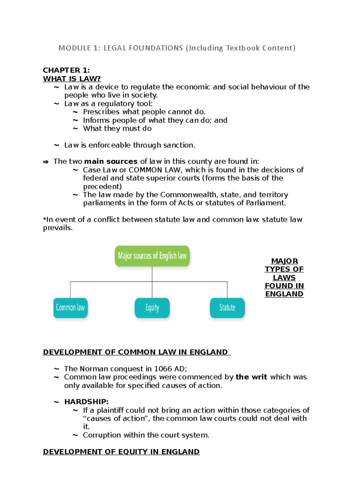 Module 1 - Legal Foundations - MODULE 1: LEGAL FOUNDATIONS (Including ...