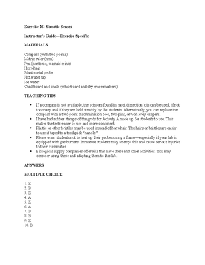 Exercise 34 - study tips and reminders with notes - Exercise 34: Blood ...