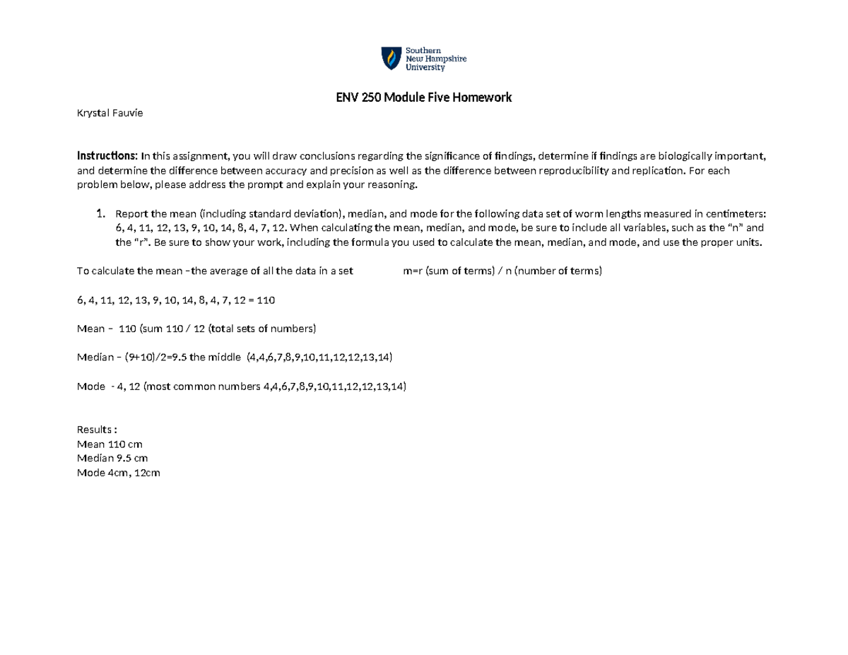 ENV 250 Module Five Homework - ENV 250 Module Five Homework Krystal ...