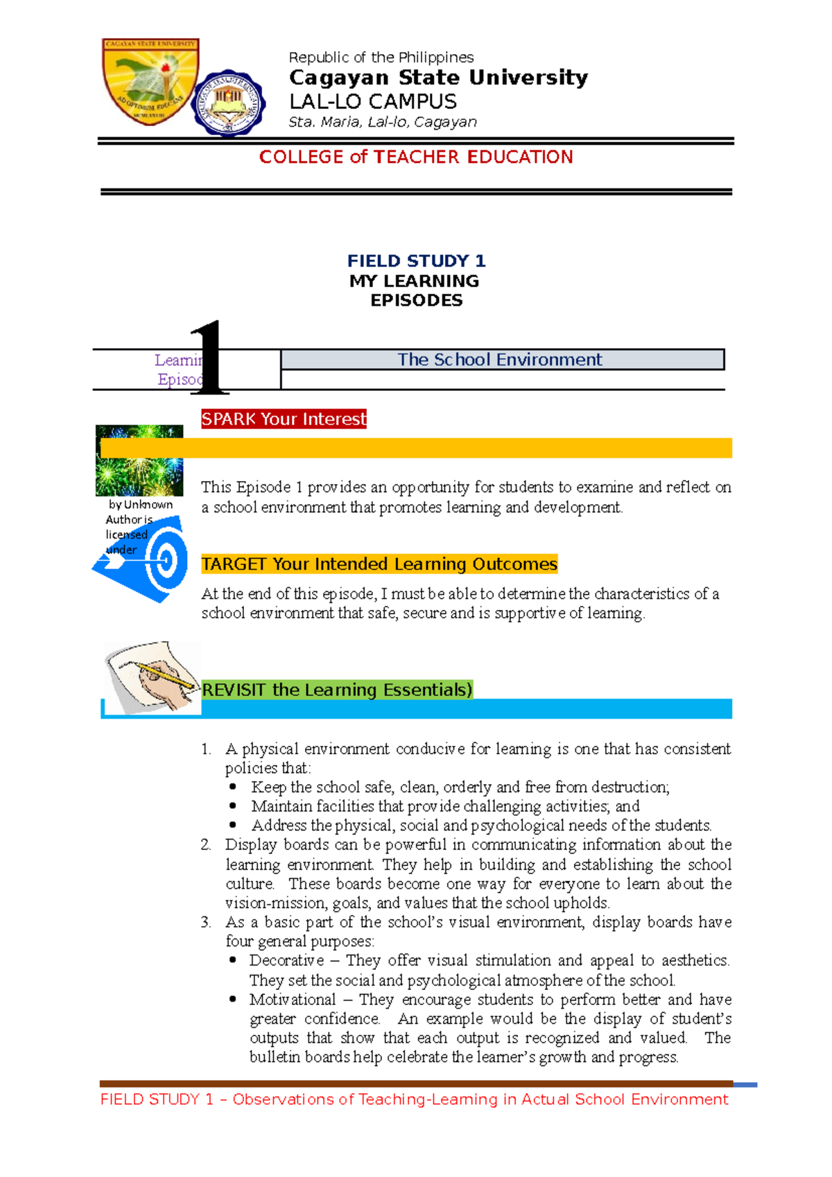 Field Study 1 Episode 1 - just read - by Unknown Author is licensed ...