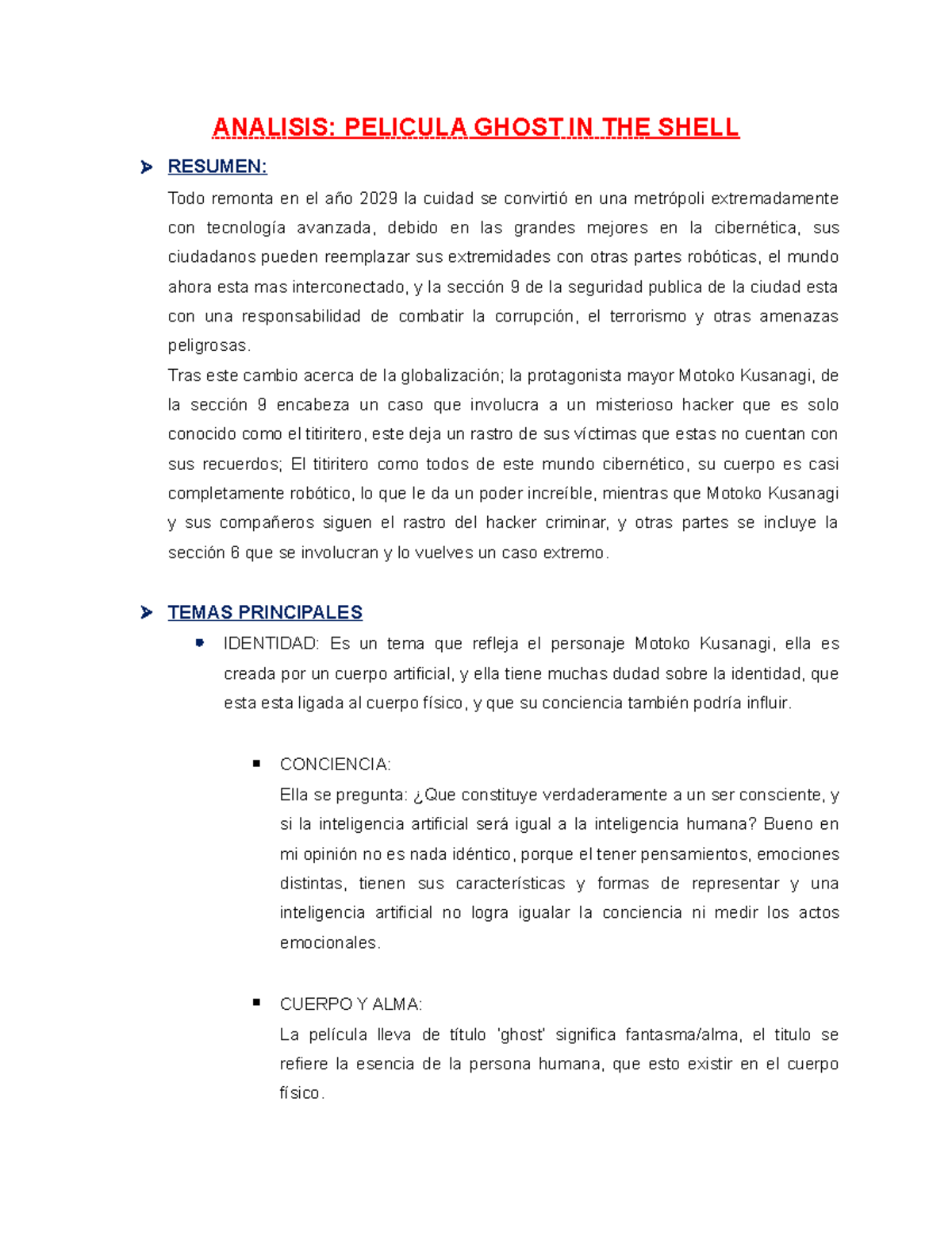 Analisis de pelicula antropologia - ANALISIS: PELICULA GHOST IN THE ...