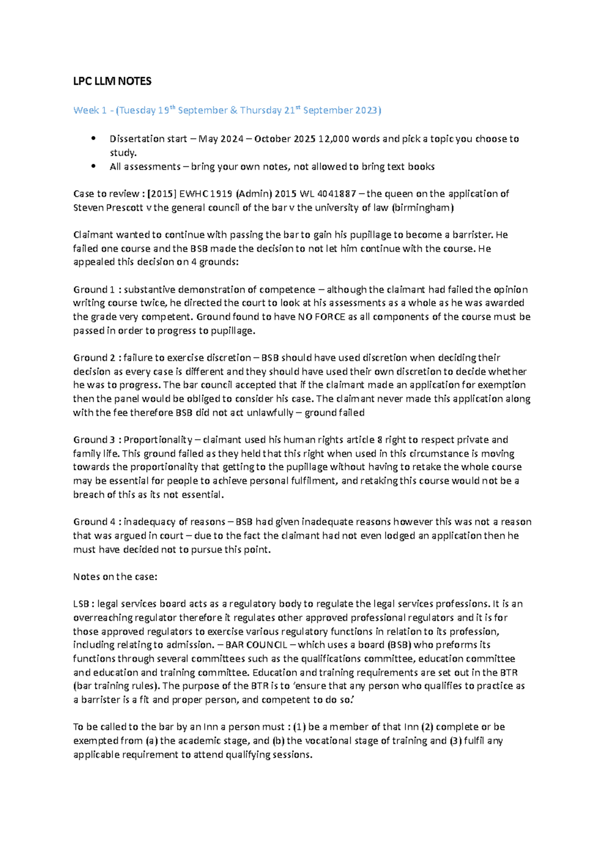 LPC LLM Notes ( Wills& Advising) - LPC LLM NOTES Week 1 - (Tuesday 19th ...