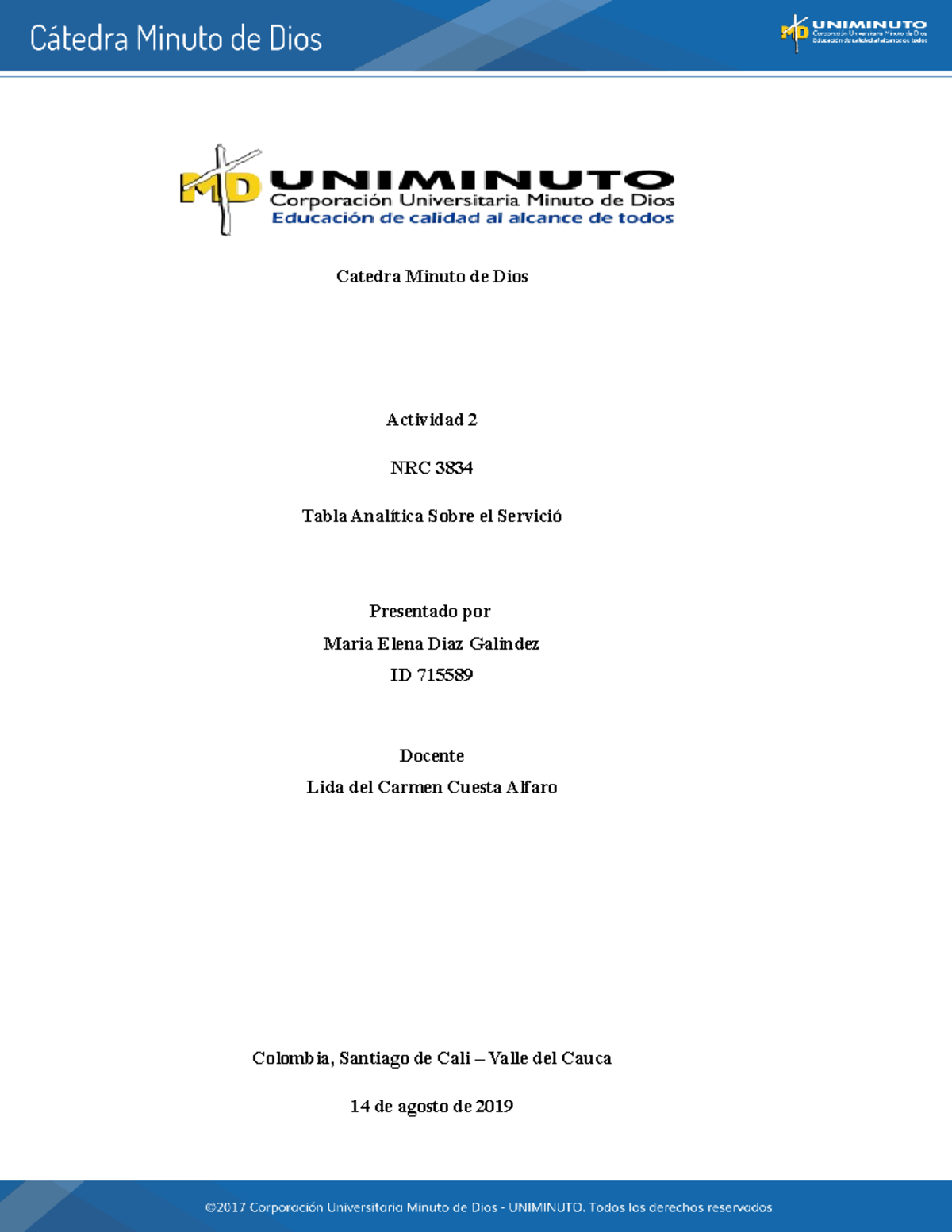 Catedra Minuto de Dios Actividad 2 NRC 3 - Catedra Minuto de Dios Actividad 2 NRC 3834 Tabla ...