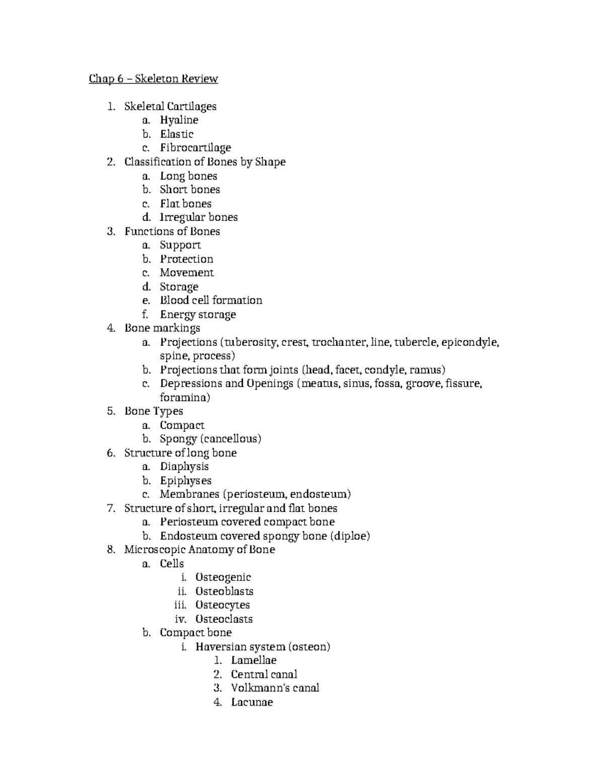 Chap 6 – Skeleton Review - Tagged - Chap 6 – Skeleton Review Skeletal ...