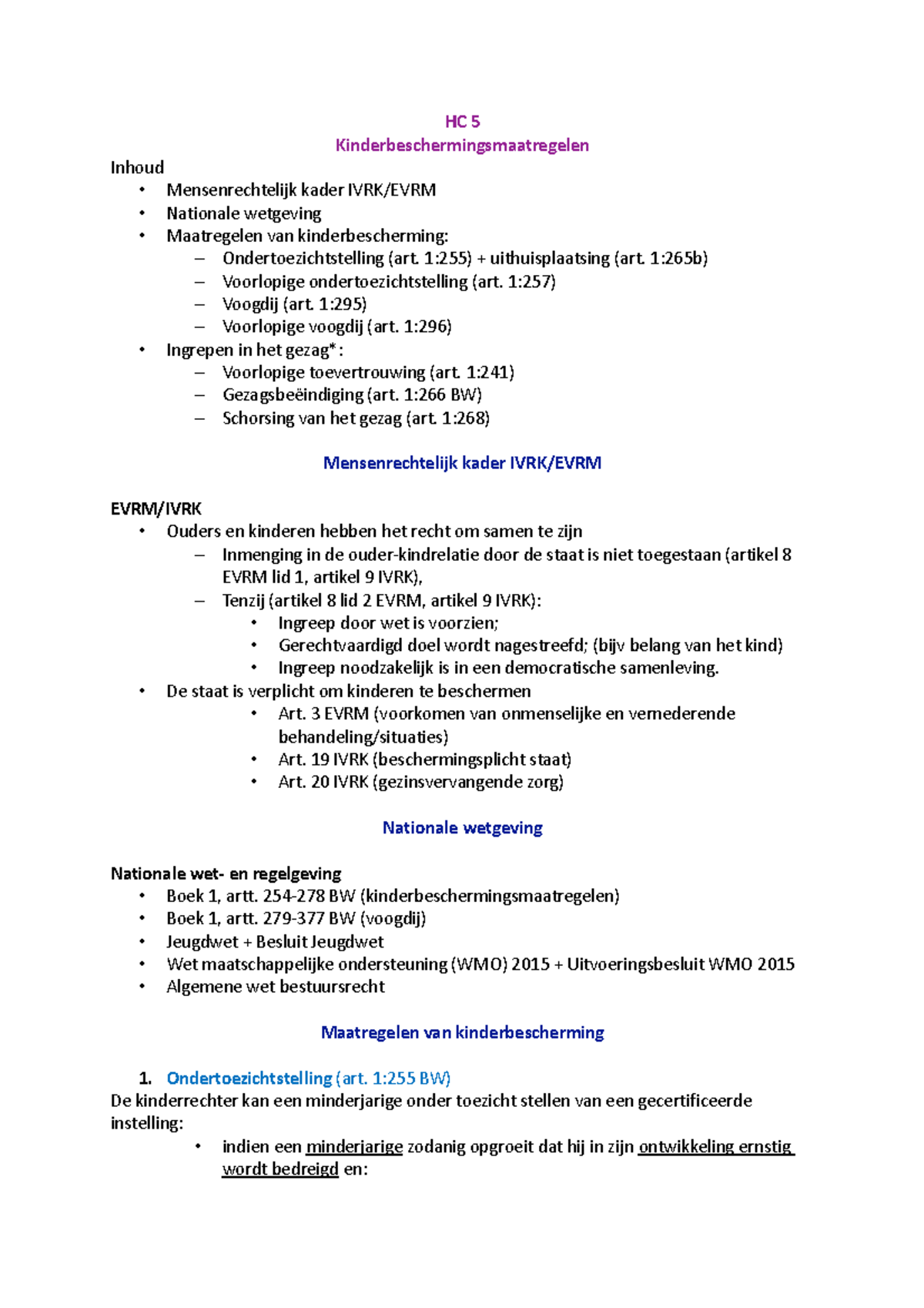 HC 5 - hc 5 - HC 5 Kinderbeschermingsmaatregelen Inhoud ...