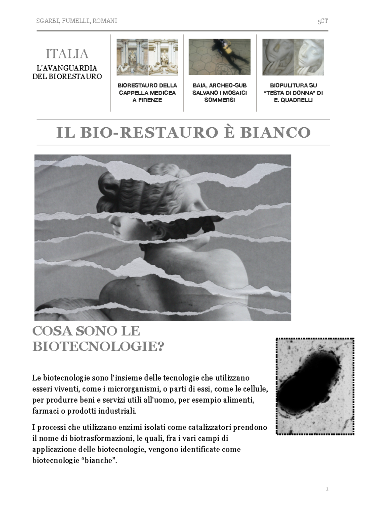 Lavoro Scienze vvv - ITALIA L’AVANGUARDIA DEL BIORESTAURO BIORESTAURO DELLA CAPPELLA MEDICEA A ...