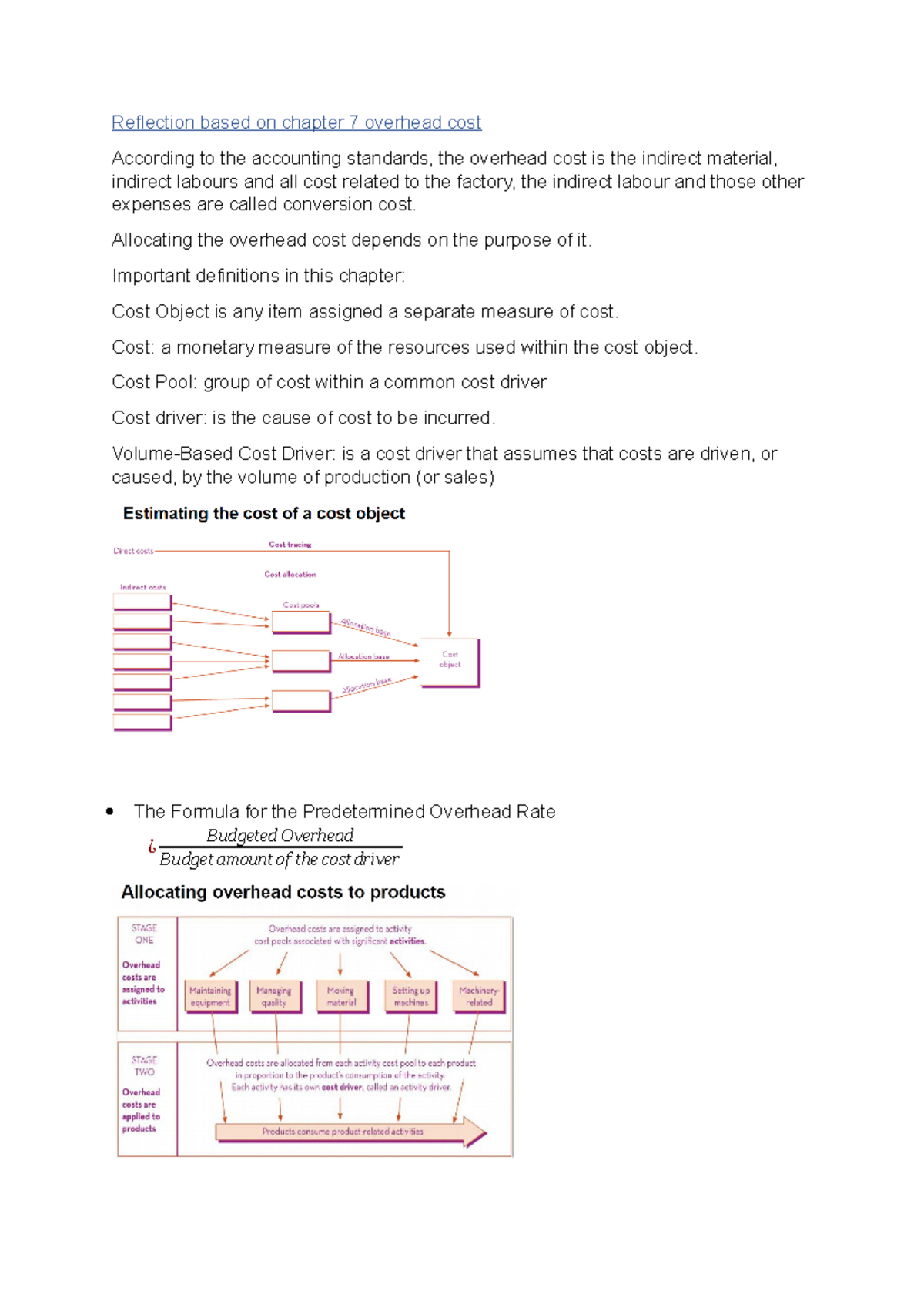 Practical questions week 4 - Reflection based on chapter 7 overhead ...